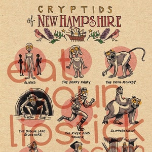 Famous Cryptids of New Hampshire 11 X 14 Print - Etsy