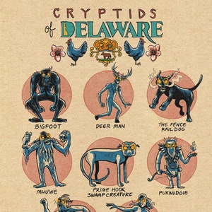 Famous Cryptids of Delaware 11 X 14 Print - Etsy