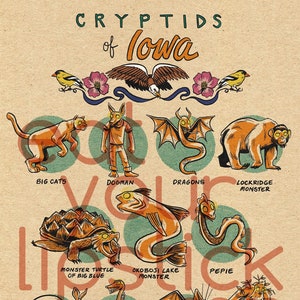 Famous Cryptids of Iowa 11 X 14 Print - Etsy