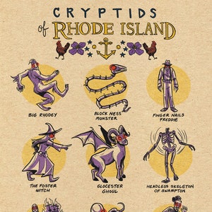 Famous Cryptids of Rhode Island Print - Etsy