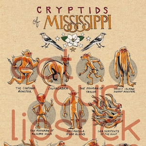 Famous Cryptids of Mississippi 11 X 14 Print - Etsy