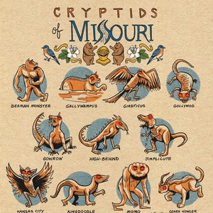 Famous Cryptids of Missouri 8 X 10 Print - Etsy