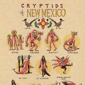 Famous Cryptids of New Mexico 11 X 14 Print - Etsy