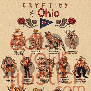 Famous Cryptids of Ohio 11 X 14 Print - Etsy