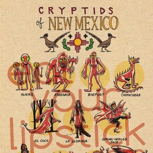 Famous Cryptids of New Mexico 5 X 7 Print - Etsy