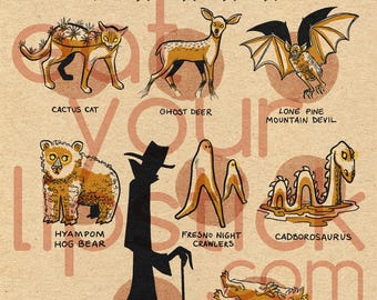 Famous Cryptids of California 11 X 14 Print - Etsy