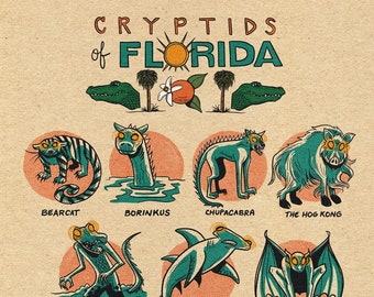 Famous Cryptids of New Mexico 5 X 7 Print - Etsy