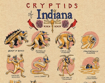 Famous Cryptids of Texas Print 5 X 7 - Etsy