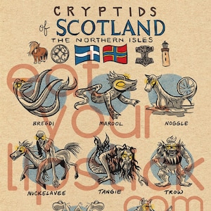 Famous Cryptids of Scotland - the Northern Isles 11" X 14" Print - Etsy