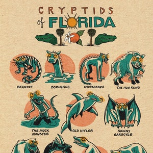 Famous Cryptids of Florida 11 X 14 Print - Etsy