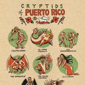 Famous Cryptids of Puerto Rico 11 X 14 Print - Etsy