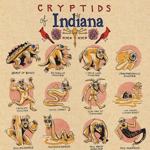 Famous Cryptids of Indiana 11 X 14 Print - Etsy