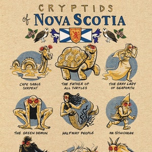 Famous Cryptids of Nova Scotia 8" X 10" Print - Etsy