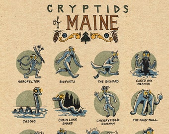 Famous Cryptids of Vermont 11 X 14 Print - Etsy
