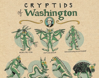 Famous Cryptids of New York 11 X 14 Print - Etsy