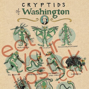 Famous Cryptids of Washington 11 X 14 Print - Etsy