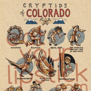 Famous Cryptids of Colorado 5" X 7" Print - Etsy