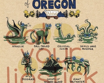 Famous Cryptids of Oregon 11 X 14 Print - Etsy