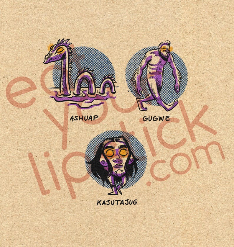 Famous Cryptids of Quebec 5" X 7" Print - Etsy
