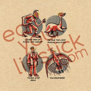 Famous Cryptids of South Carolina Print - Etsy