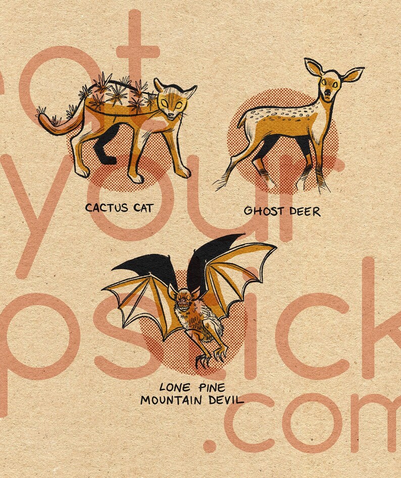 Famous Cryptids of California 11 X 14 Print - Etsy UK