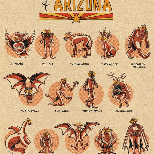 Famous Cryptids of Texas 8 X 10 Print - Etsy