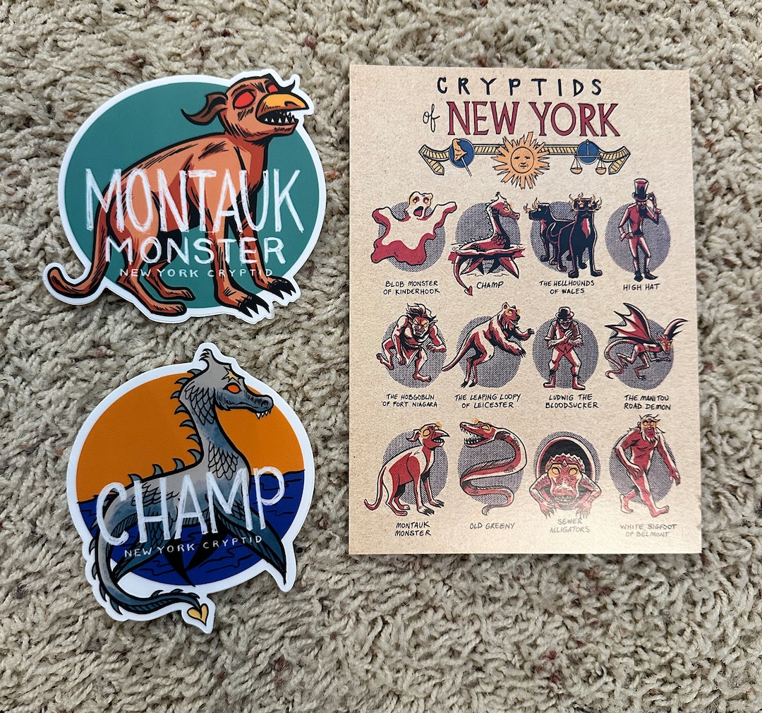 New York Cryptids 5 X 7 Print & Sticker Set - Etsy