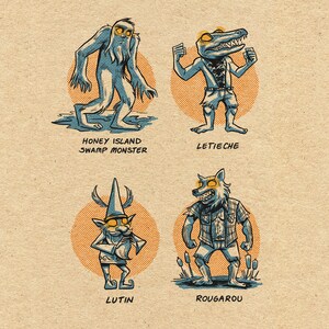 Famous Cryptids of Louisiana 11x14 Print - Etsy