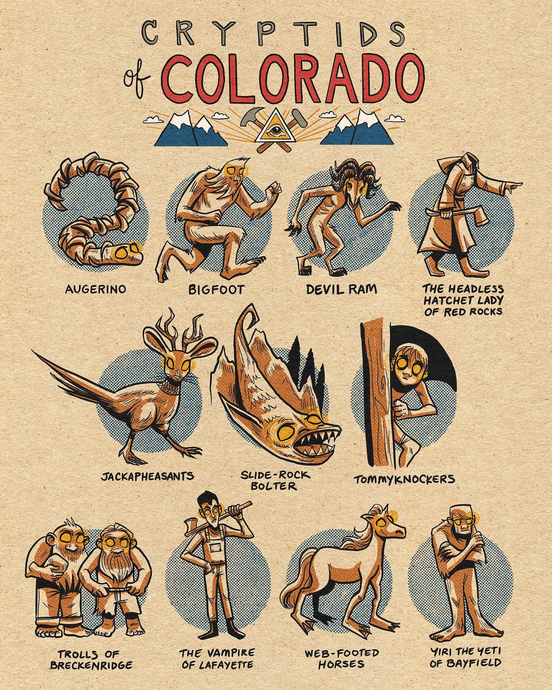 Famous Cryptids of Colorado 8 X 10 Print - Etsy