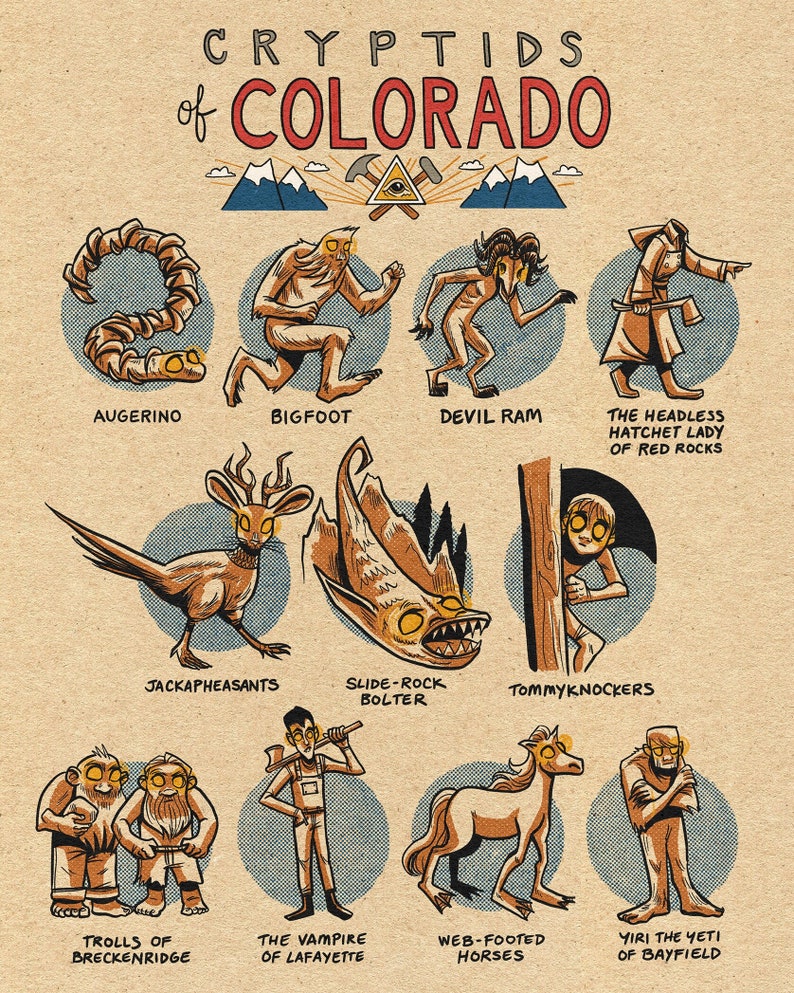 Famous Cryptids of Colorado 8 X 10 Print - Etsy