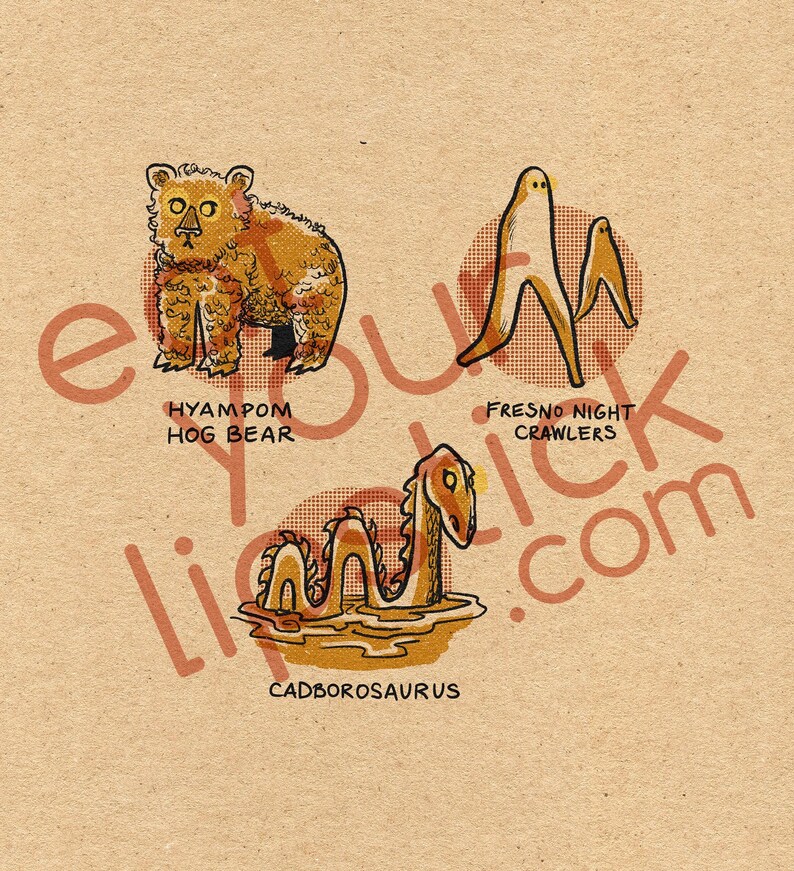 Famous Cryptids of California 11 X 14 Print - Etsy