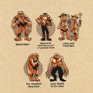 Famous Cryptids of Ohio Print - Etsy