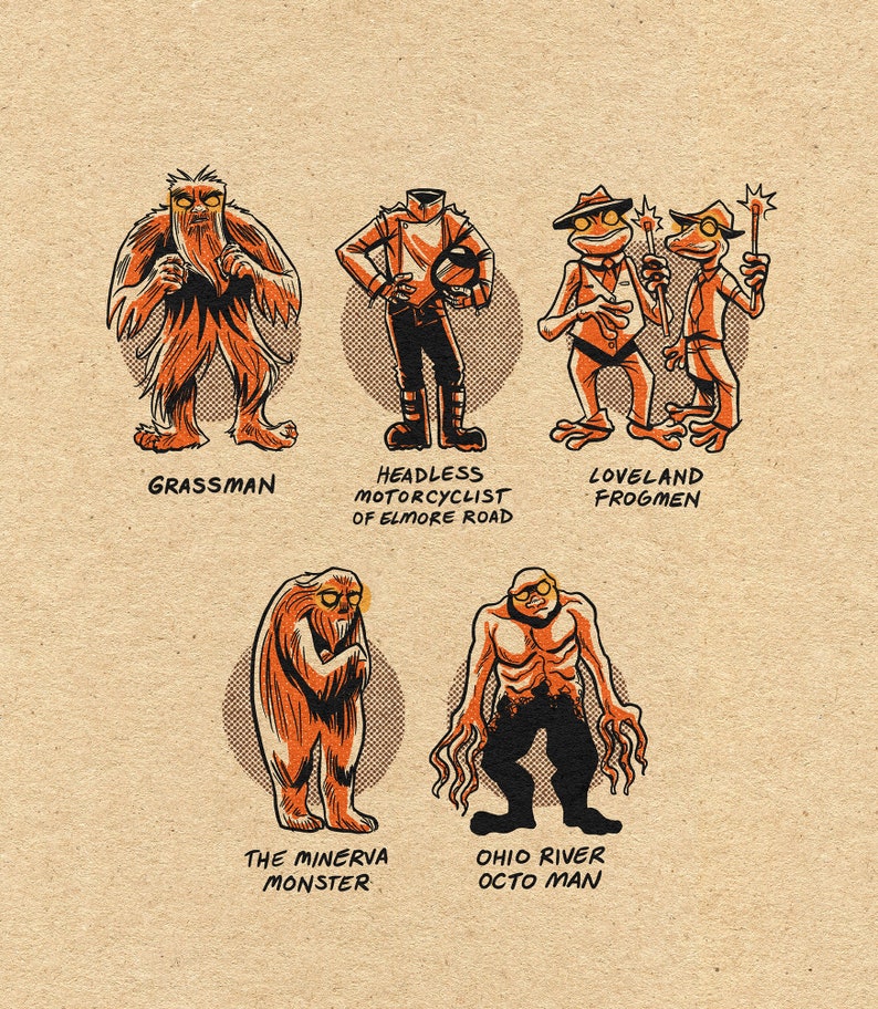 Famous Cryptids of Ohio Print - Etsy