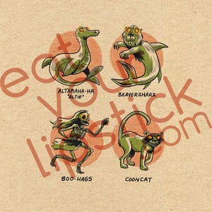 Famous Cryptids of Georgia Print - Etsy