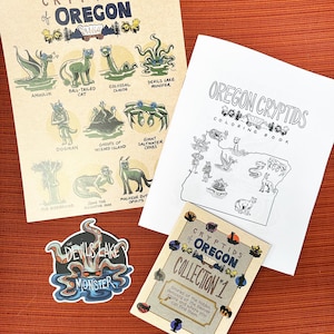 Oregon Cryptids Coloring Book, Info Booklet, 8 X 10 Print, & 1 Sticker ...