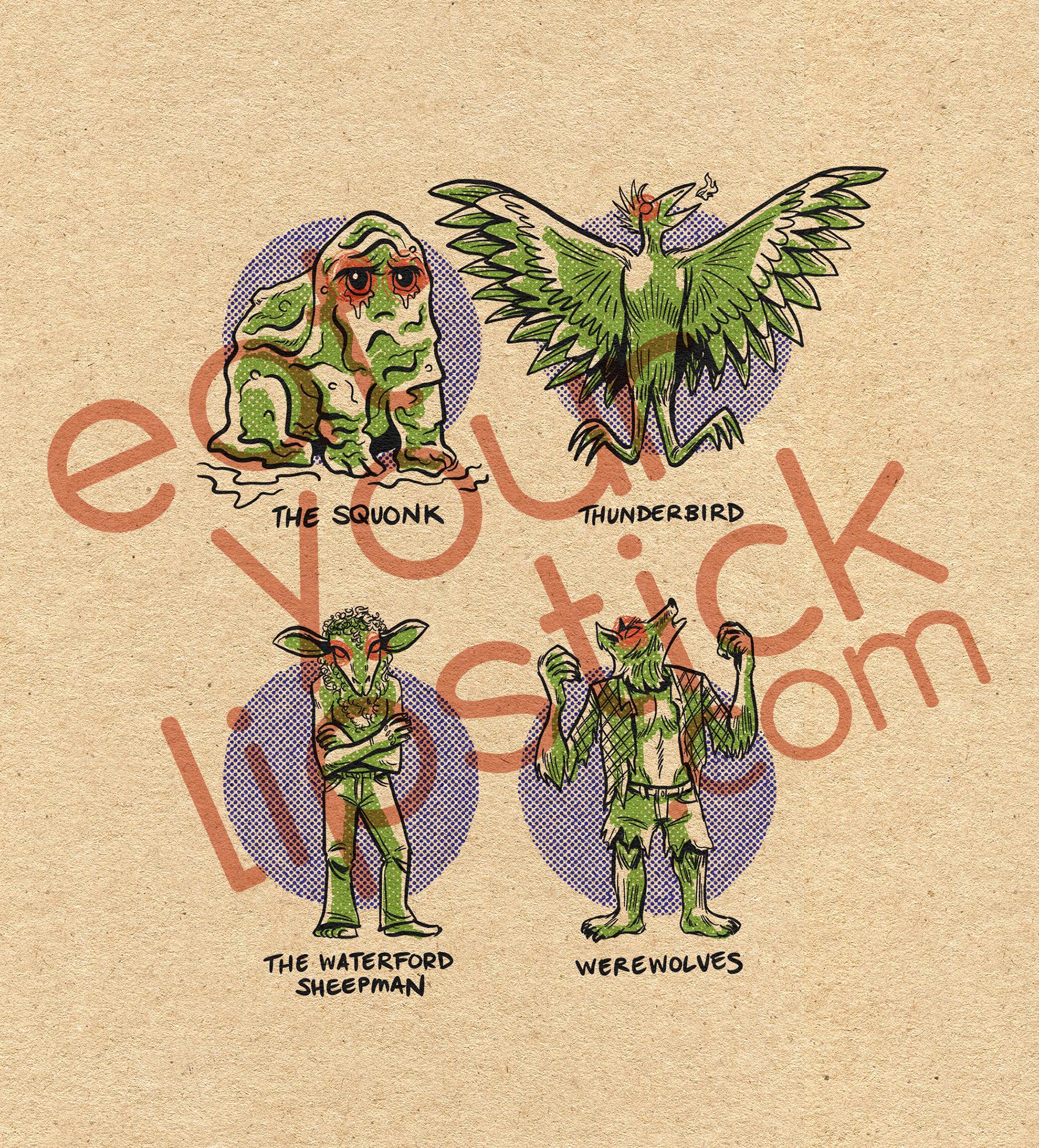 Famous Cryptids of Pennsylvania Print - Etsy