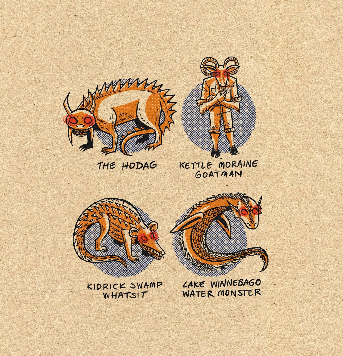 Famous Cryptids of Wisconsin Print - Etsy