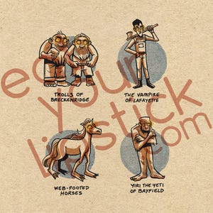 Famous Cryptids of Colorado 8" X 10" Print - Etsy