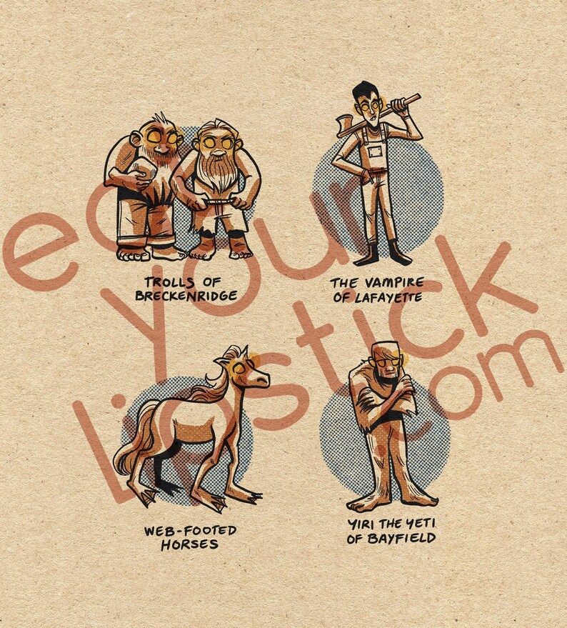 Famous Cryptids of Colorado 8" X 10" Print - Etsy