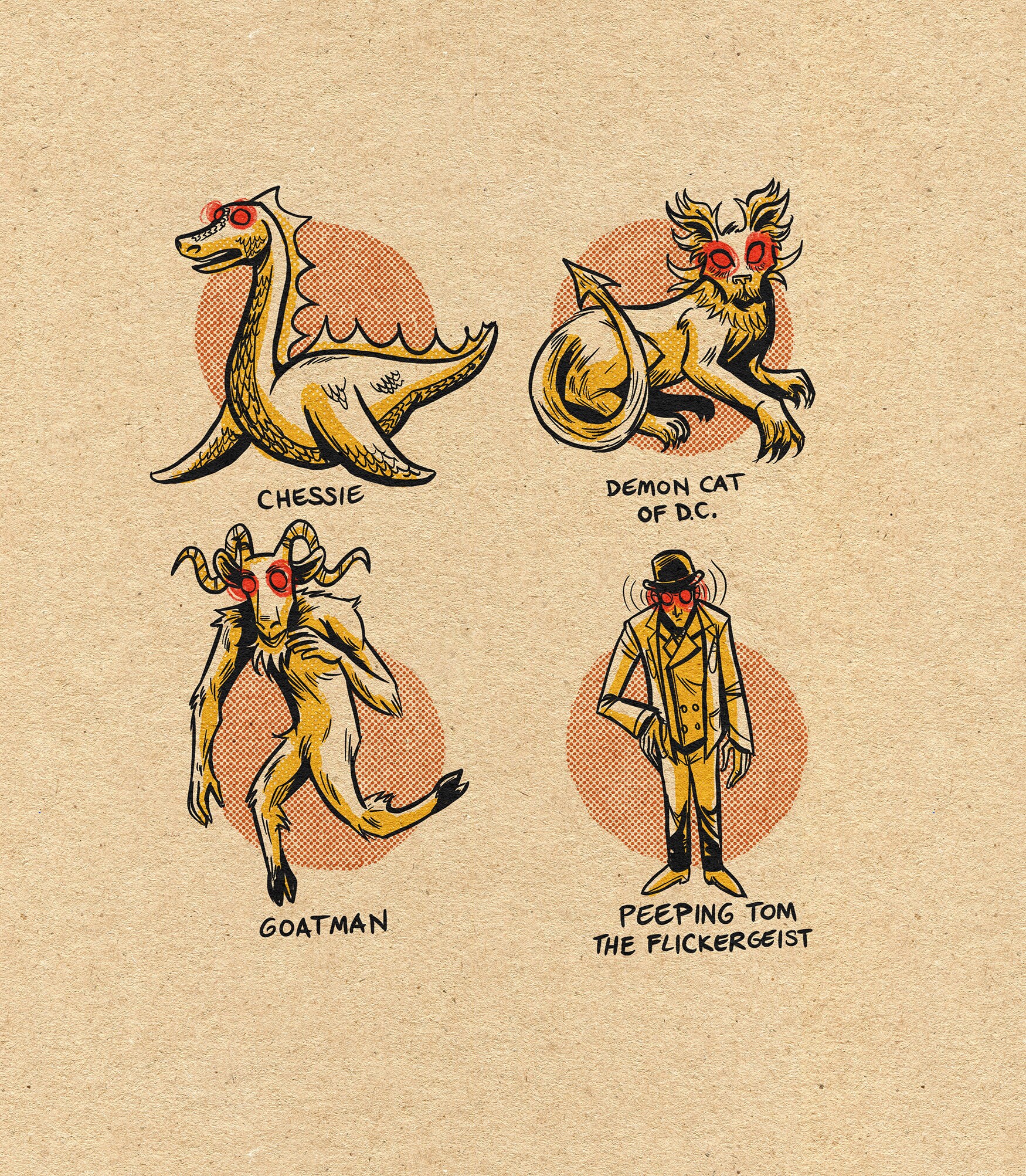 Maryland Cryptids Print & Sticker Pack - Etsy