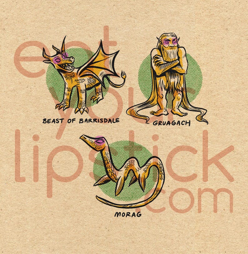 Famous Cryptids of Scotland - the Inner and Outer Hebrides 5 X 7 Print ...