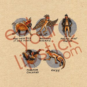 Famous Cryptids of Wisconsin Print - Etsy