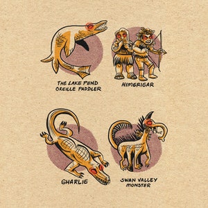 Famous Cryptids of Idaho Print - Etsy