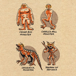 Famous Cryptids of Ohio Print - Etsy