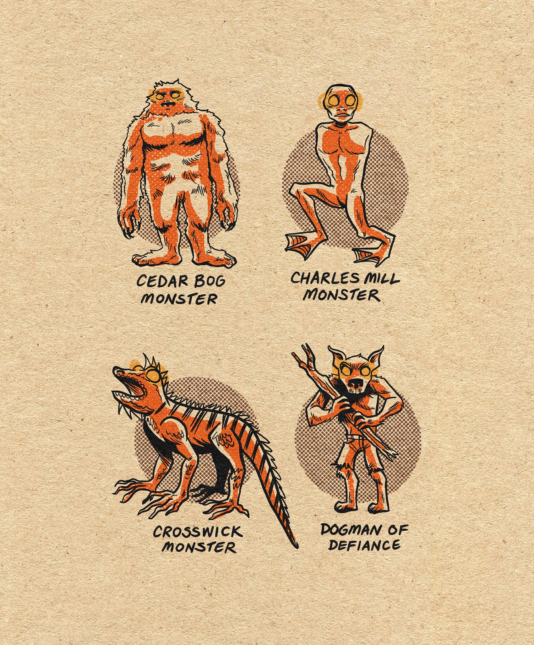 Famous Cryptids Of Ohio Print Etsy Australia