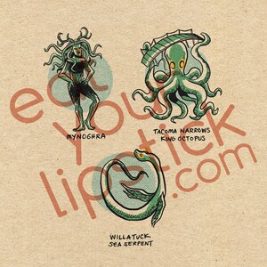 Famous Cryptids of Washington 5 X 7 Print - Etsy