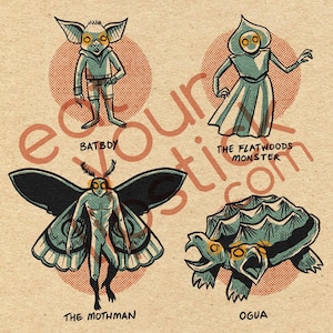 Famous Cryptids of West Virginia 11 X 14 Print - Etsy