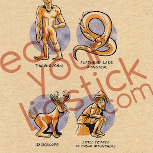 Famous Cryptids of Montana 5 X 7 Print - Etsy