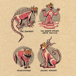 Famous Cryptids of Arkansas Print - Etsy