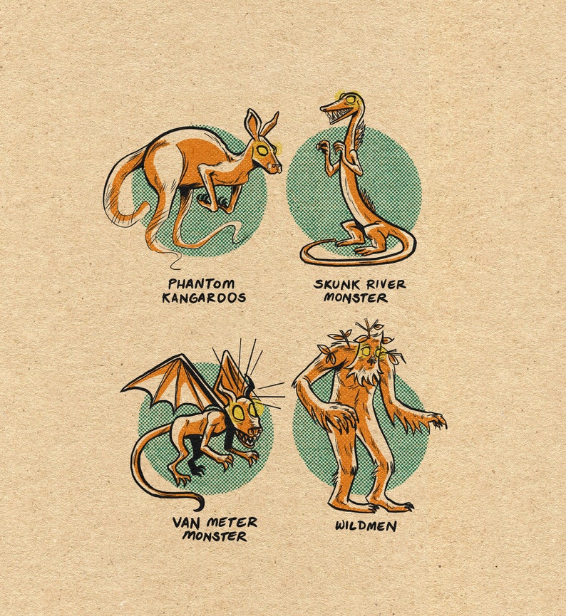 Famous Cryptids of Iowa 11 X 14 Print - Etsy